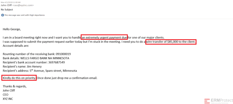 Spot the Phish: CEO, Dept. of Labor, and IRS Emails - ERMProtect ...